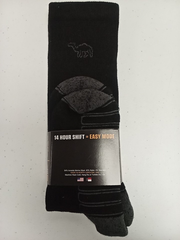 Camel City Mill Men's Ironside Merino Wool Work Socks Black | eBay