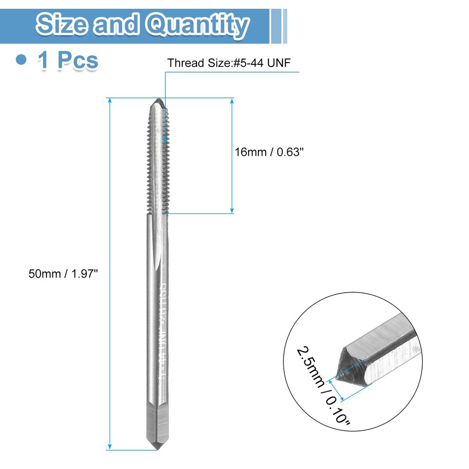 Hand Bottom Tap #5-44 UNF 2B Bottoming Style Screw Tapping Threading ...