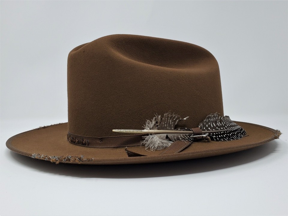 STETSON ROYAL DELUXE 1865 DISTRESSED OPEN ROAD FUR FELT WESTERN HAT | eBay