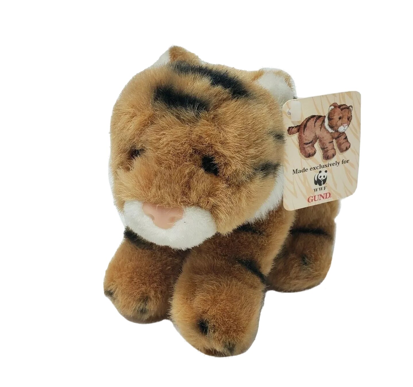 6" GUND WWF STRIPED TIGER SIBERIAN BENGAL STUFFED ANIMAL PLUSH TOY W ...