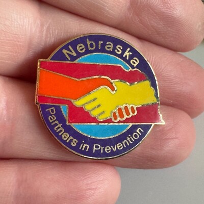 Nebraska Partners in Prevention Enamel Pin Handshake Design | eBay