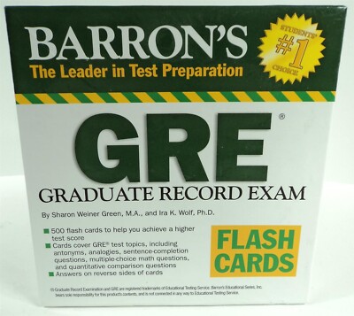 Barron's GRE Graduate Record Exam Test Prep Flashcards - Excellent! | eBay