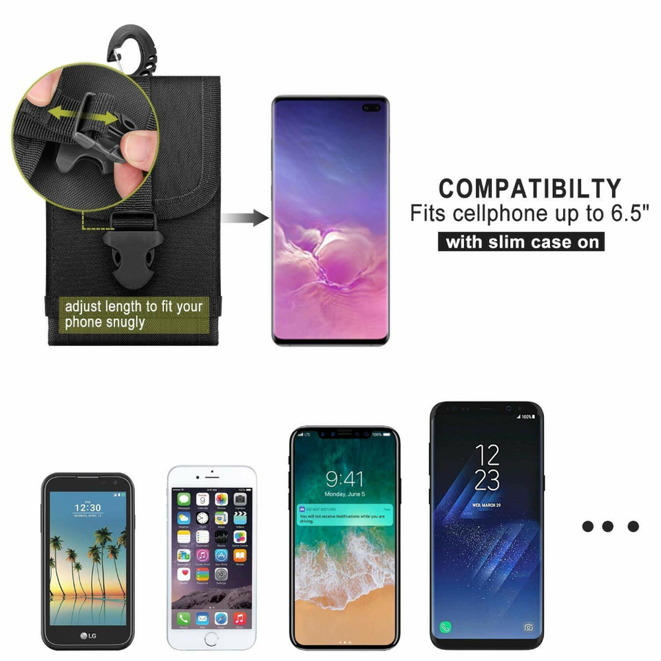 Tactical Cell Phone Pouch Clip Holster Holder w/Belt Loop Nylon ...