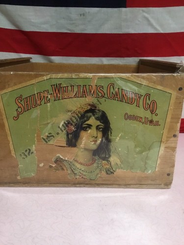 Rare Antique Shupe Williams Candy Co. Ogden Utah Wood Container with ...