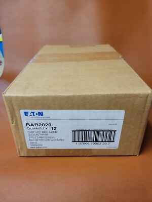 BAB2020 Eaton Cutler Hammer 2-Pole Circuit Breaker - Box of 12 NEW ...
