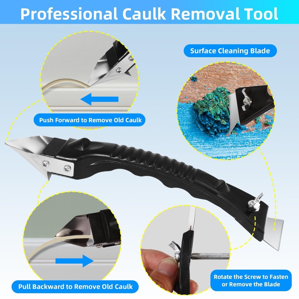 Caulk Tool Kit for Removal and Application Caulking Spatula Grout ...