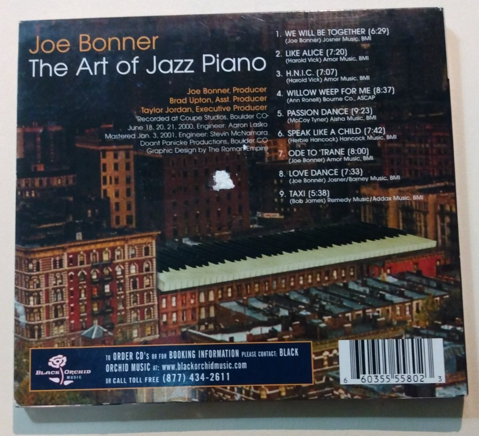 JOE BONNER - The Art of Jazz Piano CD 2001 OOP | eBay