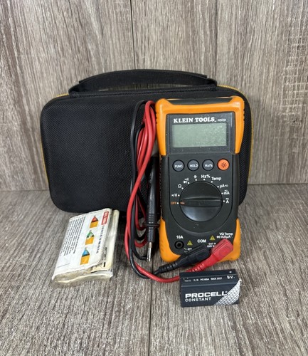 Klein Tools MM200 Digital Multimeter w/ Leads, Battery, Manual & Carry ...