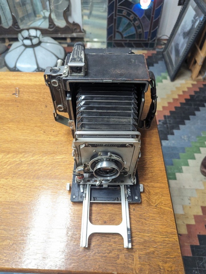 Graflex Speed Graphic 2 1/4 x 3 1/4 Fld Camera. Graphex 101mm f4.5 Lens ...