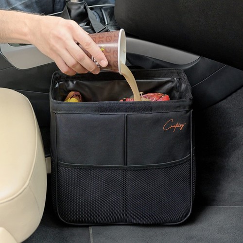 Leakproof Car Trash Can [3 Gal] Slim Design Garbage Bin– Universal Fit ...