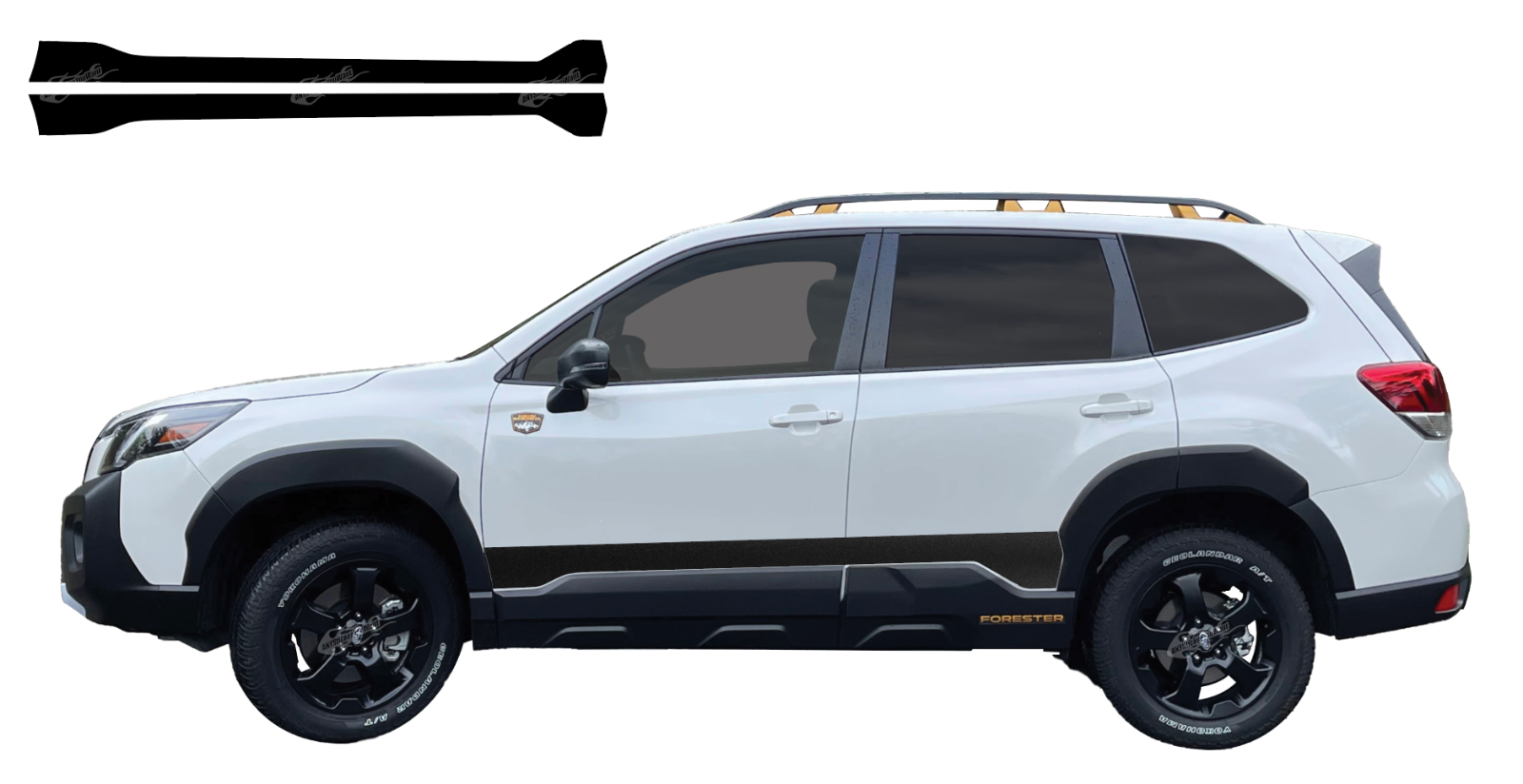 Blackout Groove Side Stripe Vinyl Decals Fits Subaru Forester ...