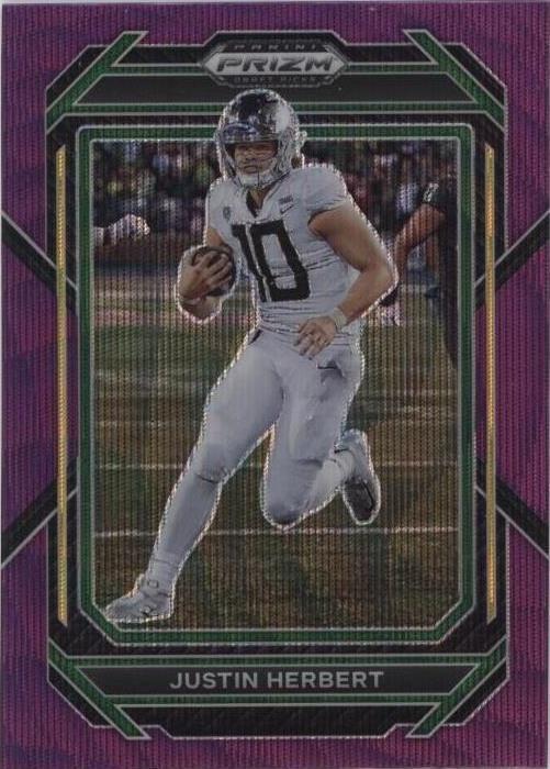 2023 Panini Prizm Draft Picks - Justin Herbert #60 Purple Wave Prizm ...