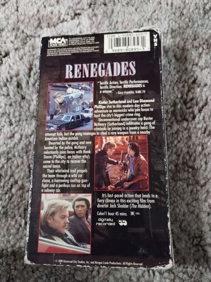 Renegades (VHS, 1991) 96898089531 | eBay