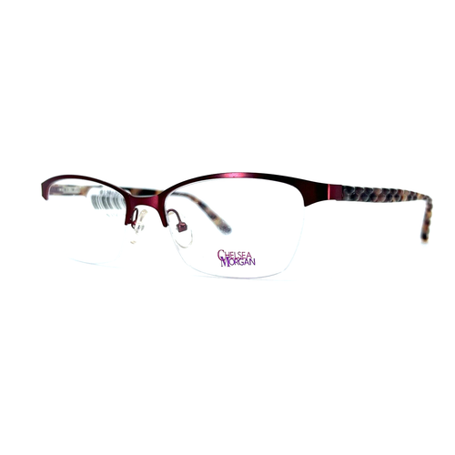 Chelsea CM6003 BU Eyeglasses Frames Burgundy half rim metal acetate 51 ...