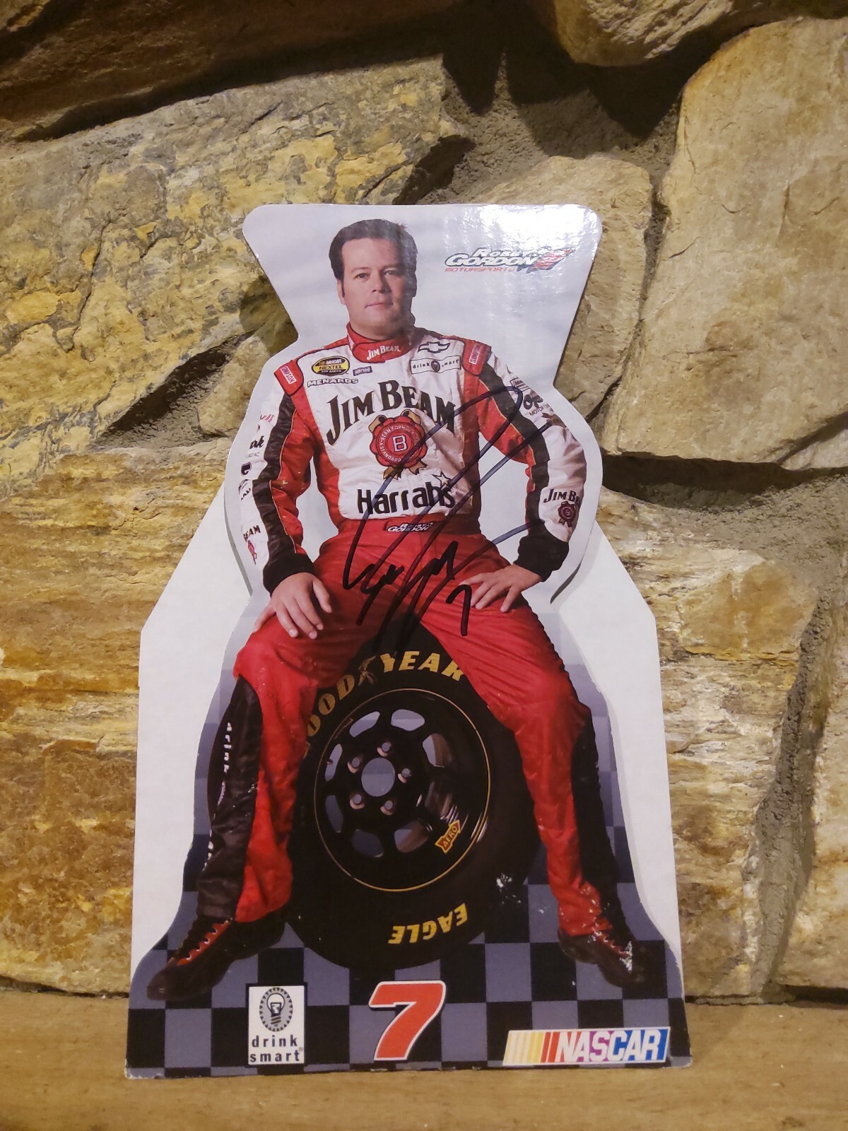 SIGNED Robby Gordon Jim Beam Mini Cardboard Standup 10 1/4" Nascar | eBay