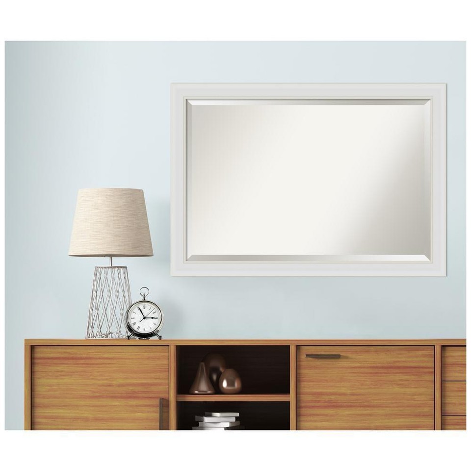 Amanti Art Casual Mirror 40" W X 28" H, Rectangle Flair Soft White ...