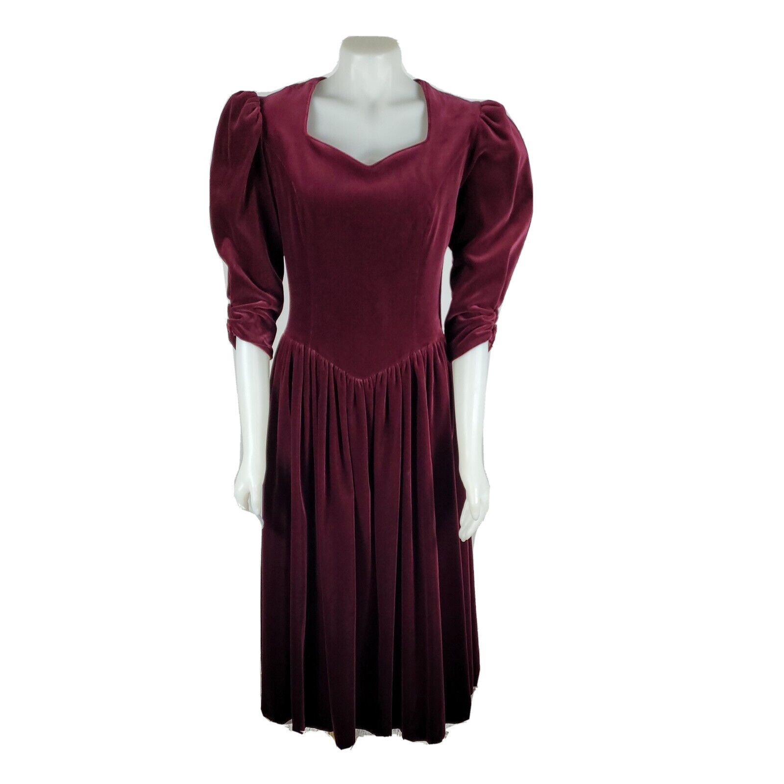 Vintage Laura Ashley Maroon Velvet Victorian Sweethea… - Gem