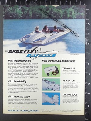 1979 ADVERTISING for Berkeley Pump Co Jet Drive w/ Glastron performance ...