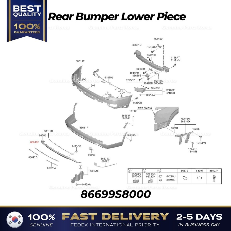⭐Genuine⭐ Rear Bumper Lower Piece 86699S8000 for Hyundai Palisade | eBay