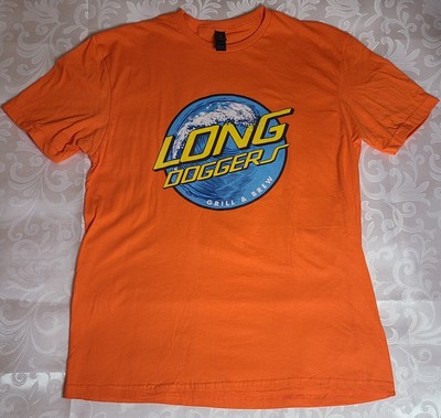 Long Doggers Bar & Grill Florida T-shirt Men's Large Orange Surf Beach ...
