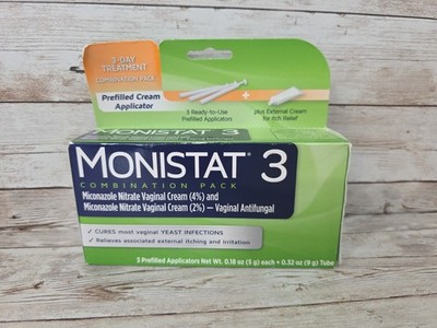 MONISTAT 3 COMBO PACK 3 Applicators Yeast Infection Treatment + 1 Cream ...