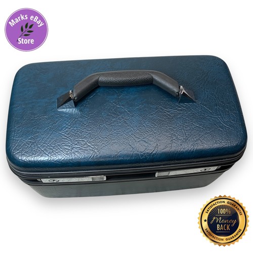 Vintage Samsonite Profile II Blue Train Case VGC no Tray no Key | eBay