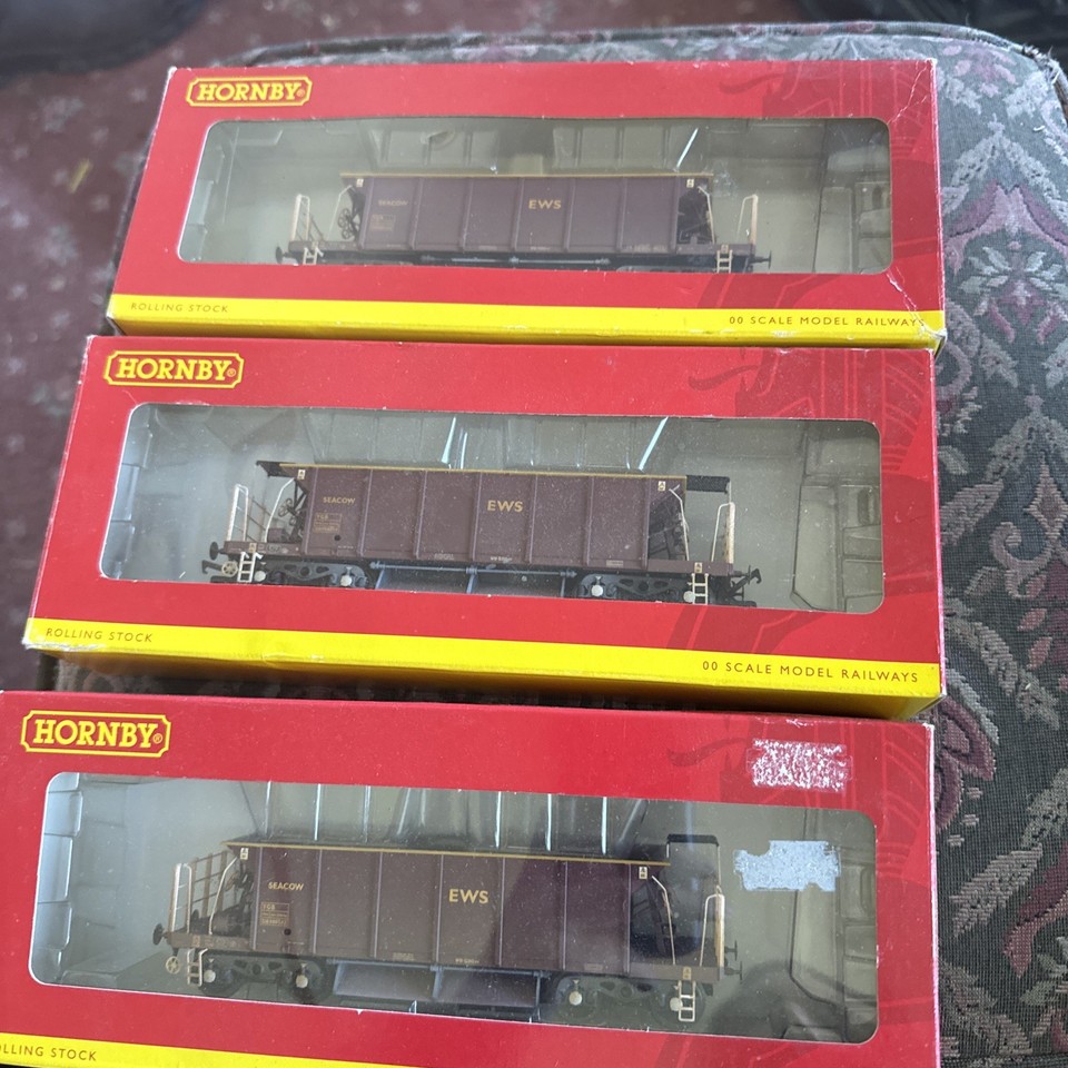 Hornby EWS YGB Seacow Ballast Hopper Wagon Rake Of 5 | eBay UK