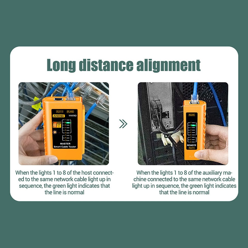 Networks Cable Tester Ethernet RJ45 RJ11 LAN Wire Telephone Cable ...