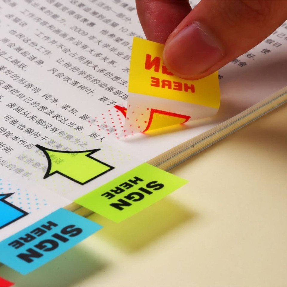 500pcs Sign Here Stickers,Labels Stickers Adhesive Sign Here Tabs Sign ...