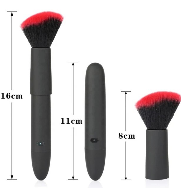 Angled Foundation Makeup Brush With Discreet Electric Vibration | eBay