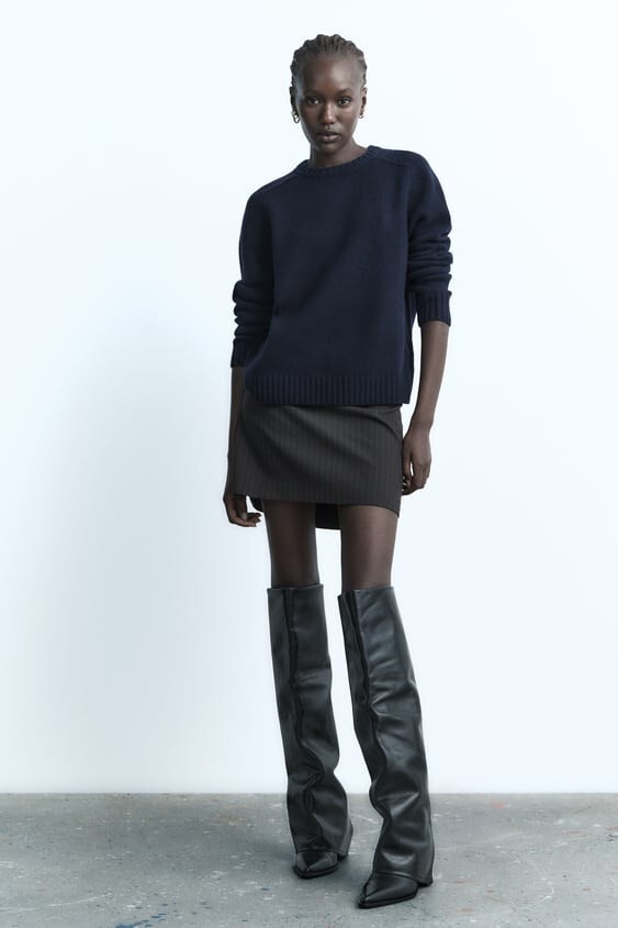 NWT ZARA BASIC 100% WOOL SWEATER 2893 L $70 | eBay