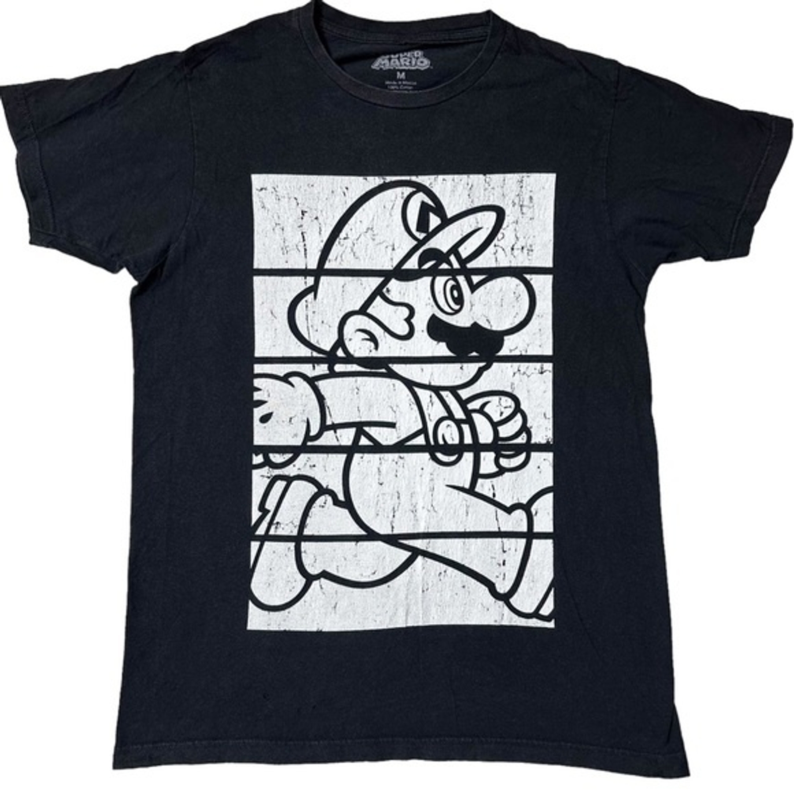 Nintendo Super Mario Block Panel Outline Graphic T-Sh… - Gem