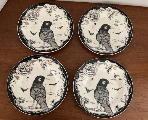 Anthropologie Florence Balducci 2024 RAVEN Set of 4 Dessert Plate ...