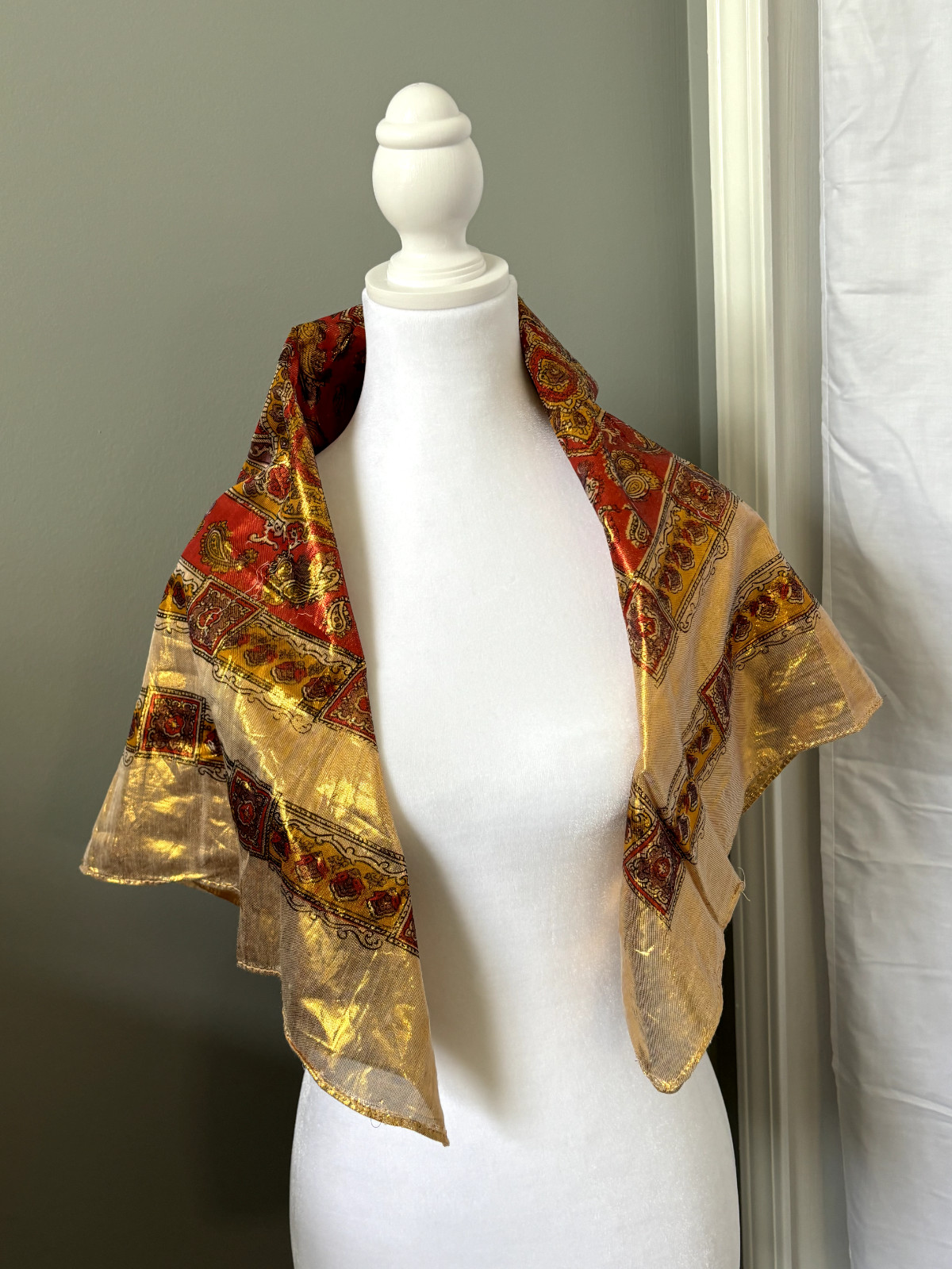 VINTAGE 1974 MIDDLE EASTERN 24K GOLD THREAD- SILK 35 … - Gem