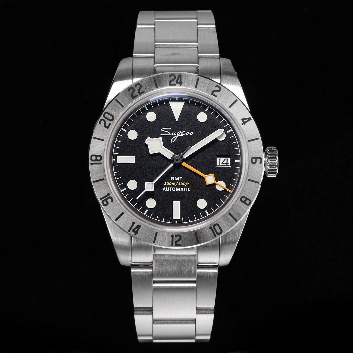 Sugess GMT, "The Pelagos", Black, NH34, Domed Sapphire, Lume, 100m ...