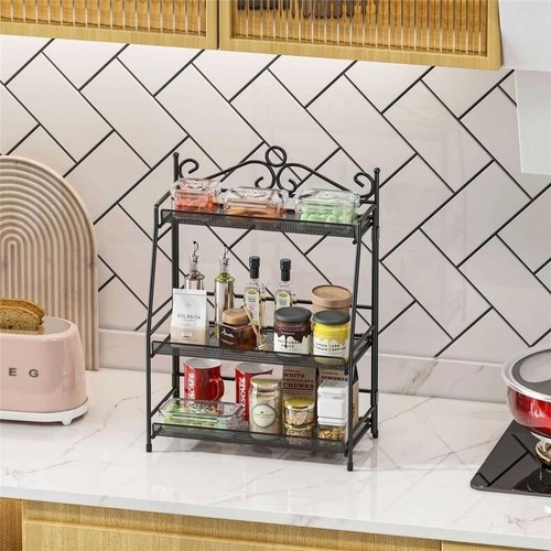 3 Tier Seasoning Organizer Spice Rack Shelf Step Holder Kitchen ...