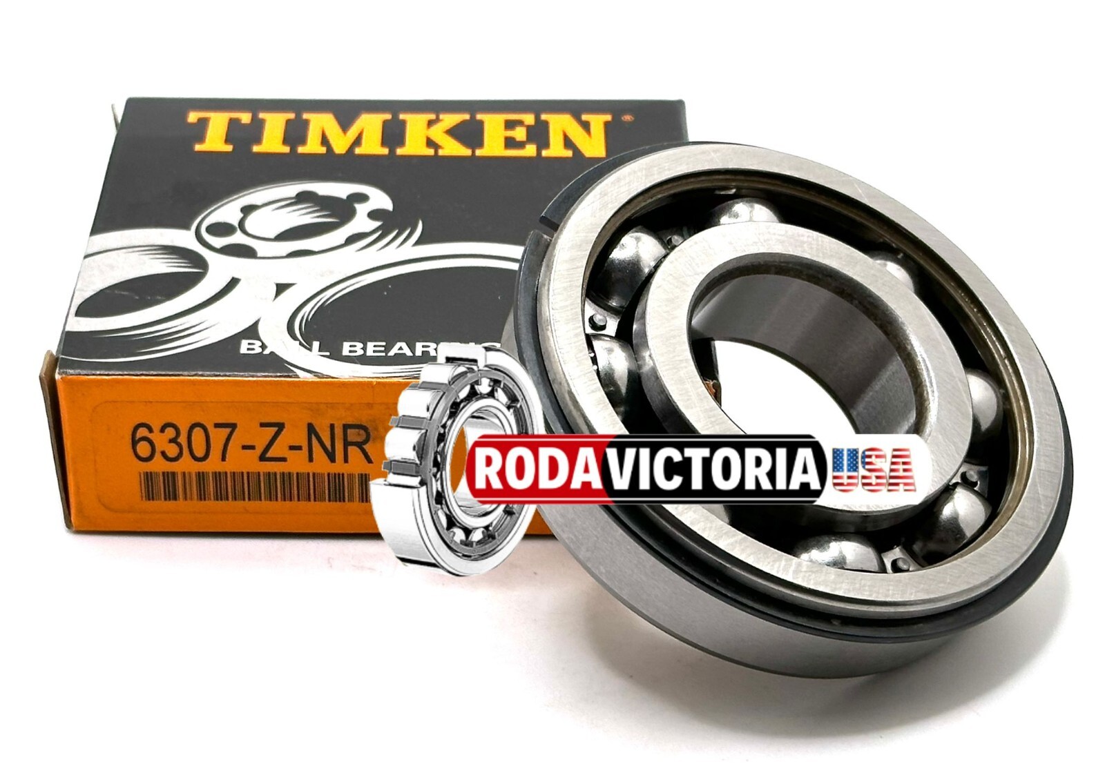 TIMKEN 6307 ZNR BALL BEARING, METAL SHIELDED ONE SIDE + SNAP RING ...