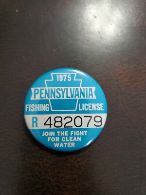 Vintage Original Pennsylvania Fishing License Pin 1975 | eBay