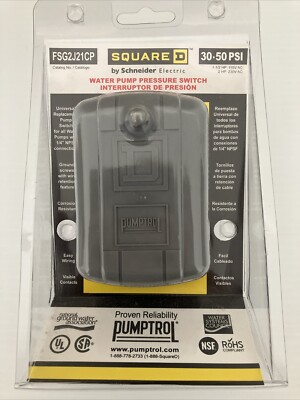 Square D FSG2J21CP 30 to 50 PSI Plastic Exterior Pressure Water Pump ...