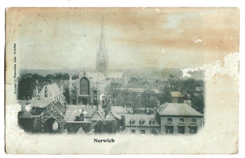 NORWICH 1901 very early (Victorian) postcard w/ 1900 QV stamp DEREHAM ...