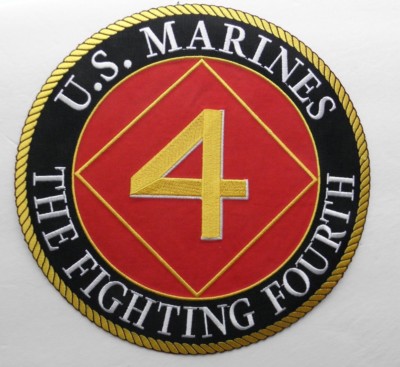 MARINES 4th FIGHTING FOURTH USMC MARINE CORPS LARGE EMBROIDERED PATCH ...