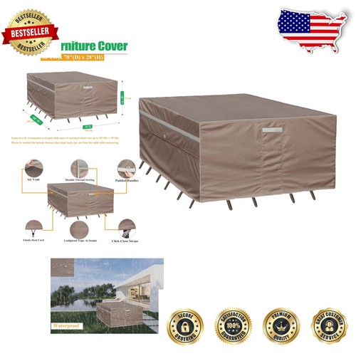 Custom Fit Waterproof Patio Furniture Cover with Snug Drawstring - 98 ...