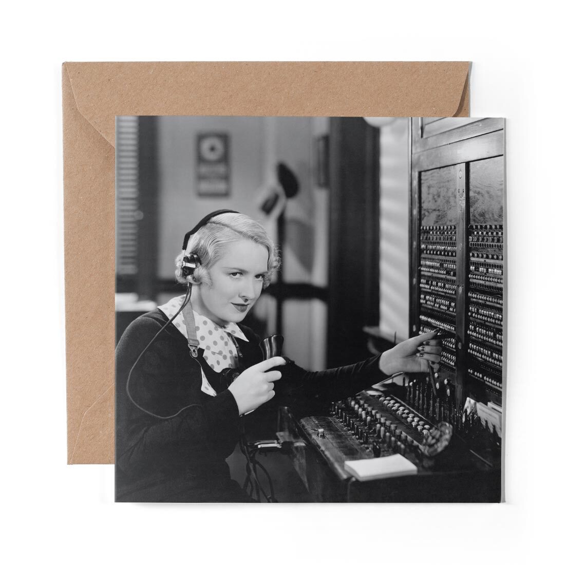 1 x Blank Greeting Card Retro Switchboard Operator Vintage Phone #24282 ...