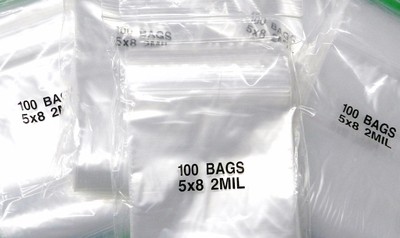 1000 Reclosable 5x8 Bags Clear 2mil Poly Zip Top Squeeze Slide Seal ...