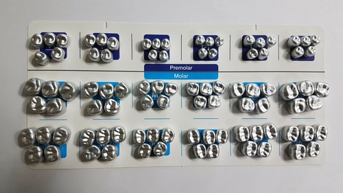 90pcs: DENTAL ALUMINUM TEMPORARY CROWNS (Premolar 6sizes + Molar ...