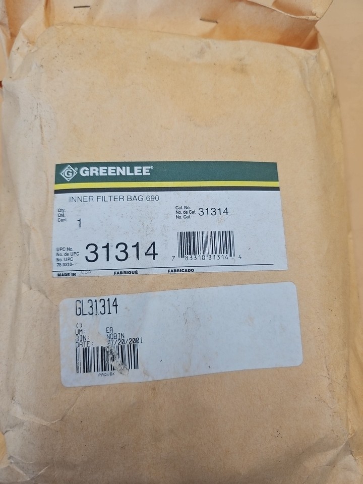 Greenlee 31314 Inner Filter Bag For 690 System GL31314 | eBay