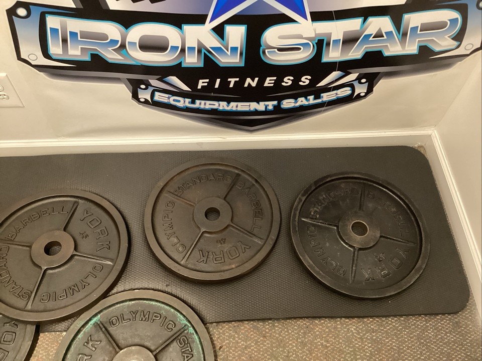 York Barbell Milled, Vintage, Olympic Weight Plate 45lb (Rare, Vintage ...