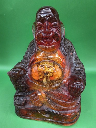 Large Vintage Chinese Amber Buddha Statue | eBay