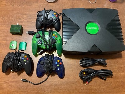 Original Xbox Console Bundle 4 Controllers Cords Memory Cards Untested ...