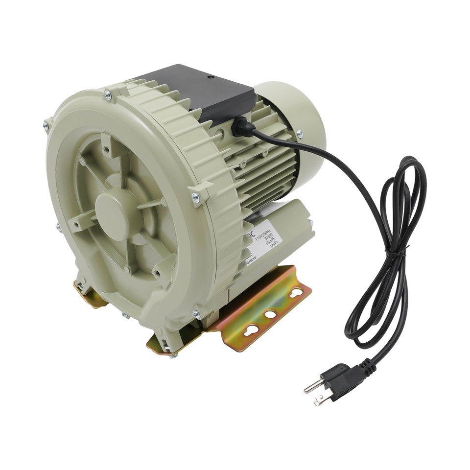 110V Industrial Fish Pond Tank Air Pump Blower Oxygen Aerator 370W ...